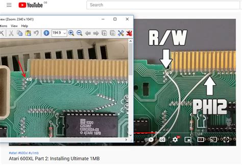 Atari 600XL Pcb Ver X9B 64K Upgrade U1MB Upgrade And Pickup Points
