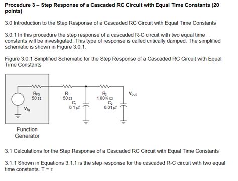 Solved Procedure 3 Step Response Of A Cascaded Rc Circuit