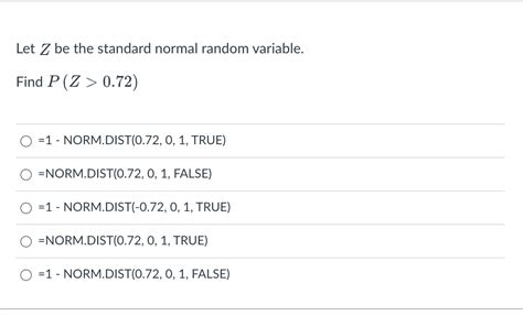 Solved Let Z Be The Standard Normal Random Variable Find Chegg