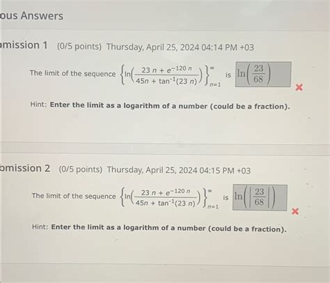 Solved Ous Answersmission 1 0 5 Points Thursday April Chegg Com