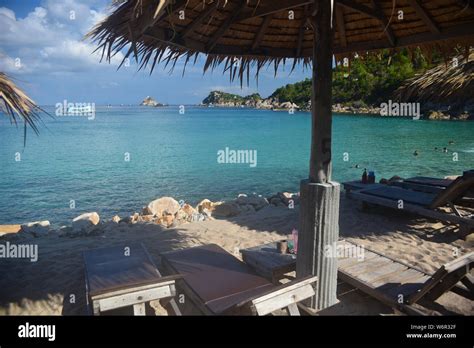 Sun Loungers At Aow Leuk Bay Koh Tao Island Surrathani Province