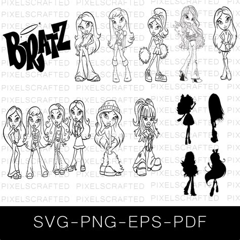 Bratz Svg Bundle Bratz Cutfile Fashion Doll Clipart Inspire Uplift