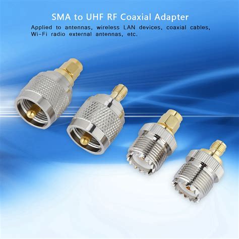 4 Kit Adaptador Sma A Uhf Uhf Machohembra A Sma Hembramacho Adaptador