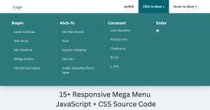 Responsive Mega Menu Using Html Css And Javascript