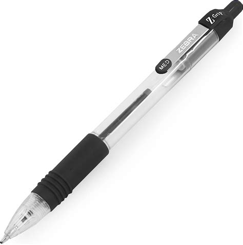 Zebra Z Grip Retractable Ballpoint Pen 10mm Nib Black Ink Pack