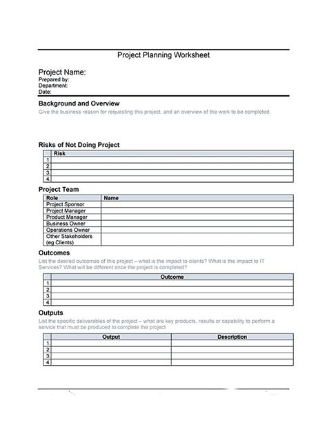 Example Of A Project Budget Spreadsheet Inside Project Planning Worksheet Template Spreadsheet