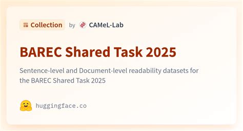 Barec Shared Task 2025 A Camel Lab Collection