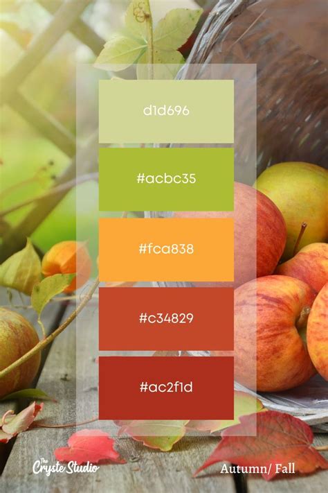 Fall Autumn Color Palette Scheme For Color Inspiration With Hex Codes