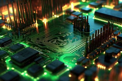 Premium Ai Image Circuit Board With Focus On A Specific Microchip Or