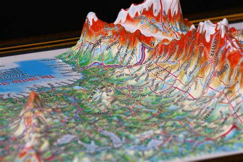 US Raised Relief Map 12 X 9 Etsy