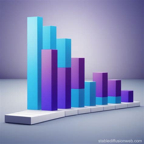 Three Dimensional Purple Bar Chart For Business Scaling Stable
