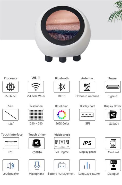 Compatible With Xiaozhi Deepseek Ai Voice Robot Ball Esp32 S3 128 Inch Lcd N16r8 Development