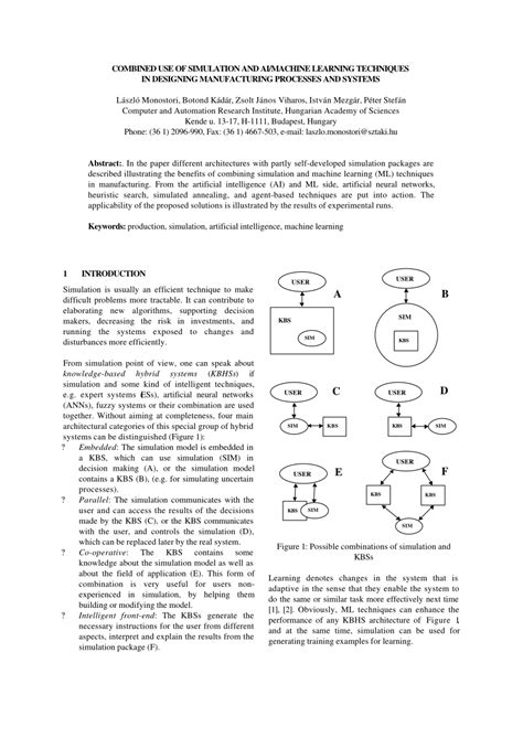 Pdf Combined Use Of Simulation And Aimachine Learning Techniques In Designing Manufacturing