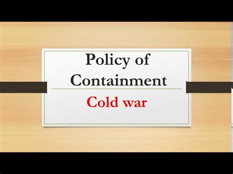 Containment Definition Cold War