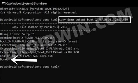 how to extract sony boot sin and get the stock boot img file droidwin