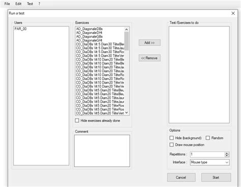 Run A Test Window For Selecting A Patient Exercise S And Starting A Download Scientific