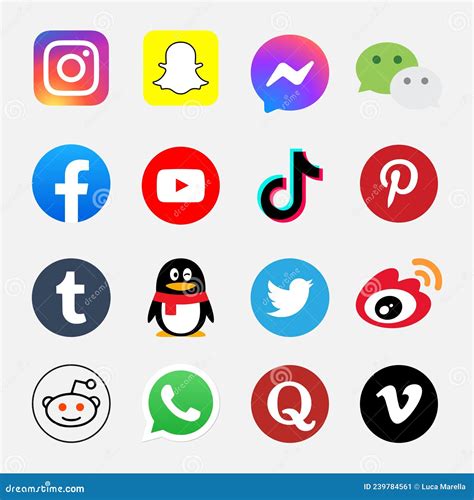 Coleção De Vetores De ícones De Redes Sociais Foto Editorial Ilustração de internet arte