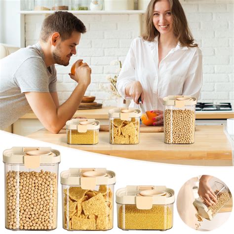 Wzzjkit Food Storage Cereal Containers For Bulk Food Storage Plastic