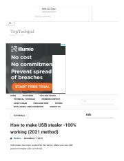 How To Make USB Stealer 100 Working 2021 Method TopTechpal Pdf Unit 42 Cloud Threat Report