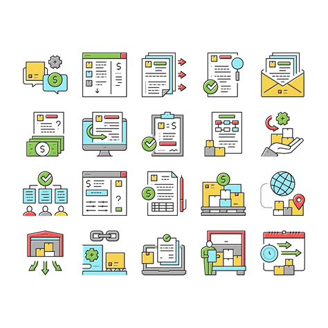 Procurement Process Collection Icons Set Vector 19575897 Vector Art At Vecteezy