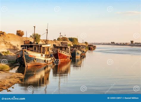 Trading Ships On The Tigris Or Euphrates Rivers Illustration Royalty Free Cartoon