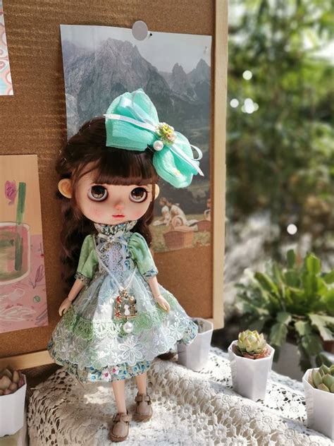 Green Flower Set Doll Clothes For Blythe Pullip Azone 16
