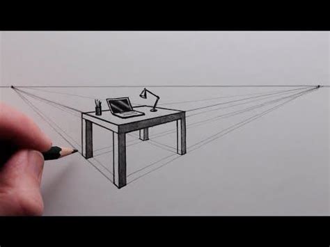How To Draw A One Point Perspective Desk
