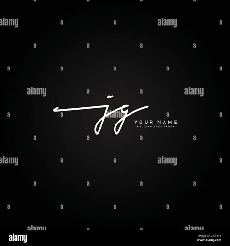 Jg Simple Signature Logo Handwritten Vector Template For J And G Logo Stock Vector Image And Art