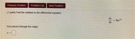 Solved Separable Equations Problem 1 Previous Problem