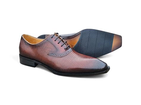 Milano Lizard Embossed Oxford Dress Shoes Carrucci Shoes
