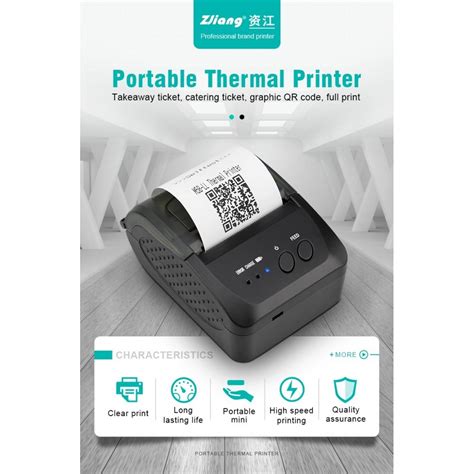 Jual Mini Thermal Printer Bluetooth Zjiang Pencetak Resi Bon Barcode Qr