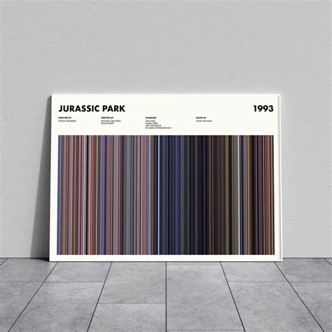 Jurassic Park Movie Barcode Print Jurassic Park Print Etsy