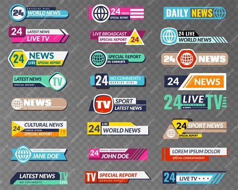Premium Vector Tv Banners Broadcasting Graphic Interface Tv