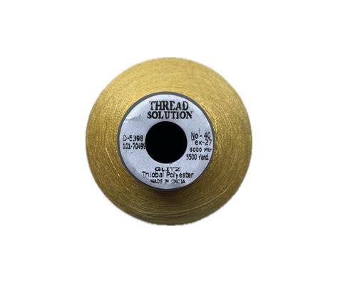 Glitz Trilobal 100 Polyester Embroidery Thread 40 Wt 5500 Yard Yellow