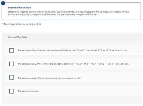 Solved Determine Whether Each Of These Sets Is Finite Chegg