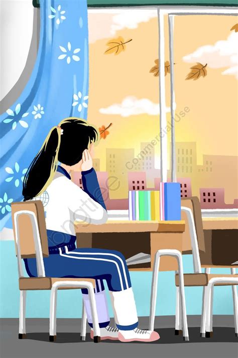 校園生活學校學習 遠望 窗外 桌椅插畫素材桌布背景免費下載 免版稅 生活 布 素材