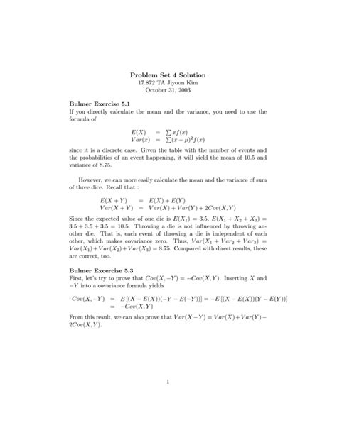 problem set 4 solution