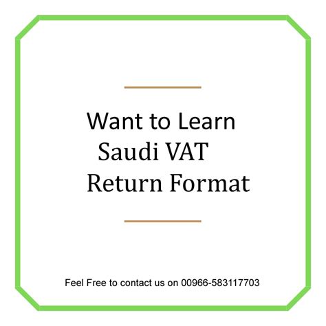 Learn Saudi Vat Return Format Manal Technology