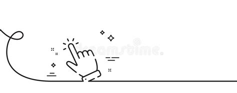 Hand Cursor Line Icon Click Action Sign Continuous Line With Curl