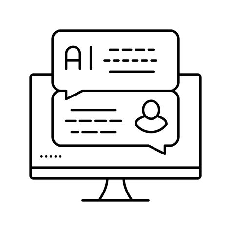Artificial Chat Bot Line Icon Vector Illustration 21143020 Vector Art At Vecteezy