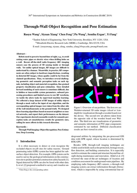 pdf through wall object recognition and pose estimation