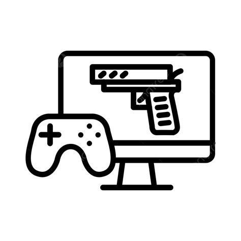 슈팅 게임 라인 아이콘 벡터 게임 총 군대 png 일러스트 및 벡터 에 대한 무료 다운로드 pngtree