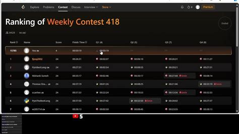 Leetcode Weekly Contest Newbeginning Youtube