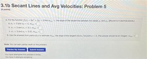 Solved 3 1 Defining The Derivative Problem 9 3 Points