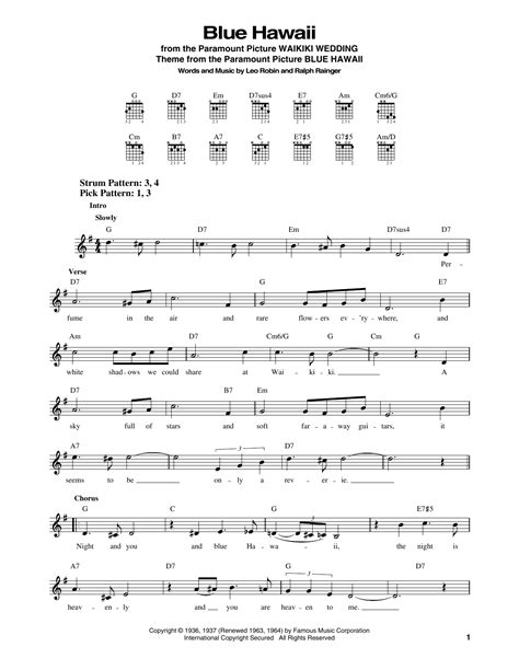 Blue Hawaii By Elvis Presley Easy Guitar Guitar Instructor