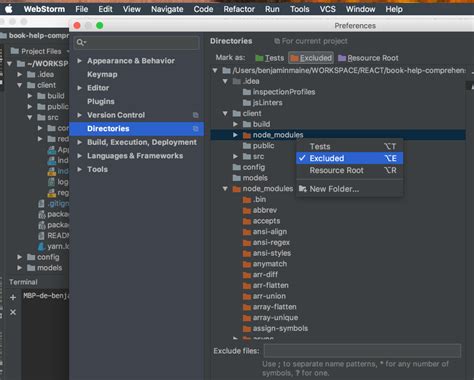 Cant Succeed In Unexcluding Nodemodules In Webstorm Node React Stack Overflow