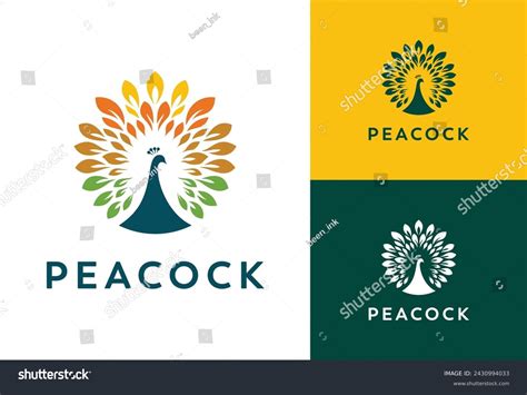 Peacock Logo Design Vector Inspiration Full Stock Vector Royalty Free