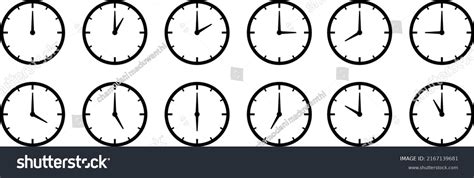 Clock Icon Set Time Clock Icons Stock Vector Royalty Free 2167139681