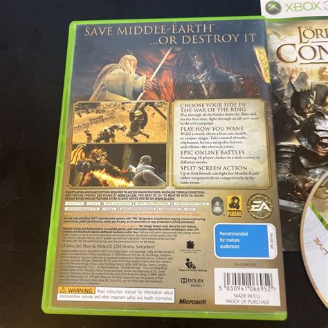 The Lord Of The Rings Conquest Xbox 360 Complete With Manual Pal
