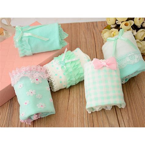 6pcsset Sexy Women Cotton Briefs Panties Lace Flower Bow Underwear Lot
